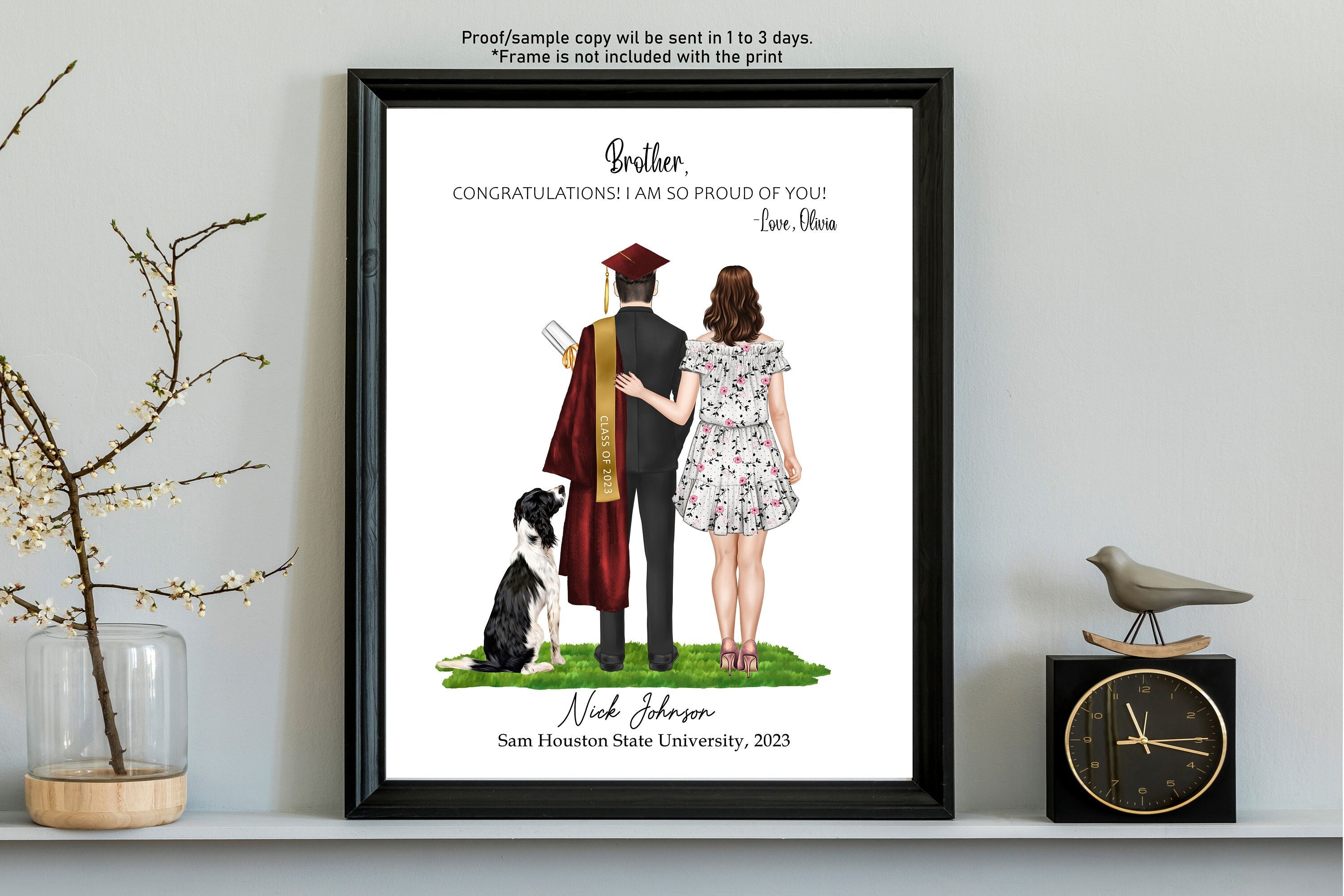 BROTHER GRADUATION PRINT Gifts-personalized Big Brother Gift From ...
