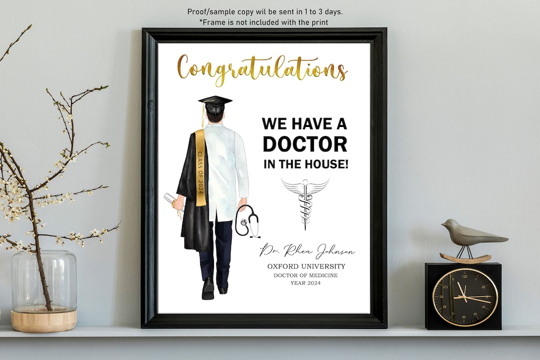 PERSONALISED DOCTOR GRADUATION Gift-doctor Graduation Print-graduation ...
