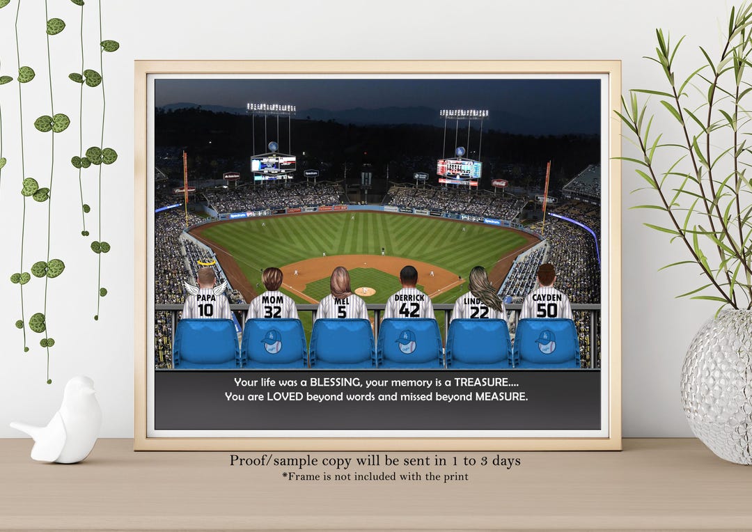 Los Angeles DODGERS FAMILY Portrait-custom Father’s Day Gift for ...