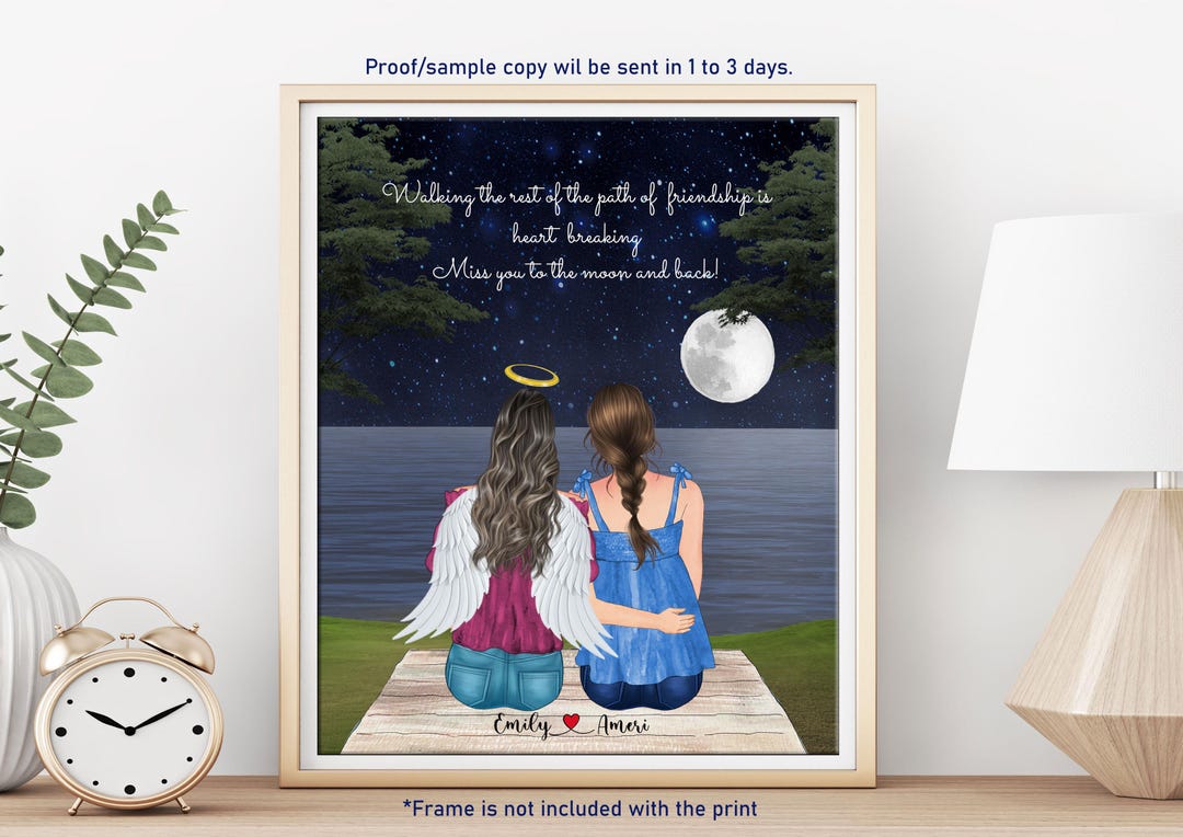 PERSONALIZED FRIEND MEMORIAL Print Best Friend Memorial Quotes Custom ...