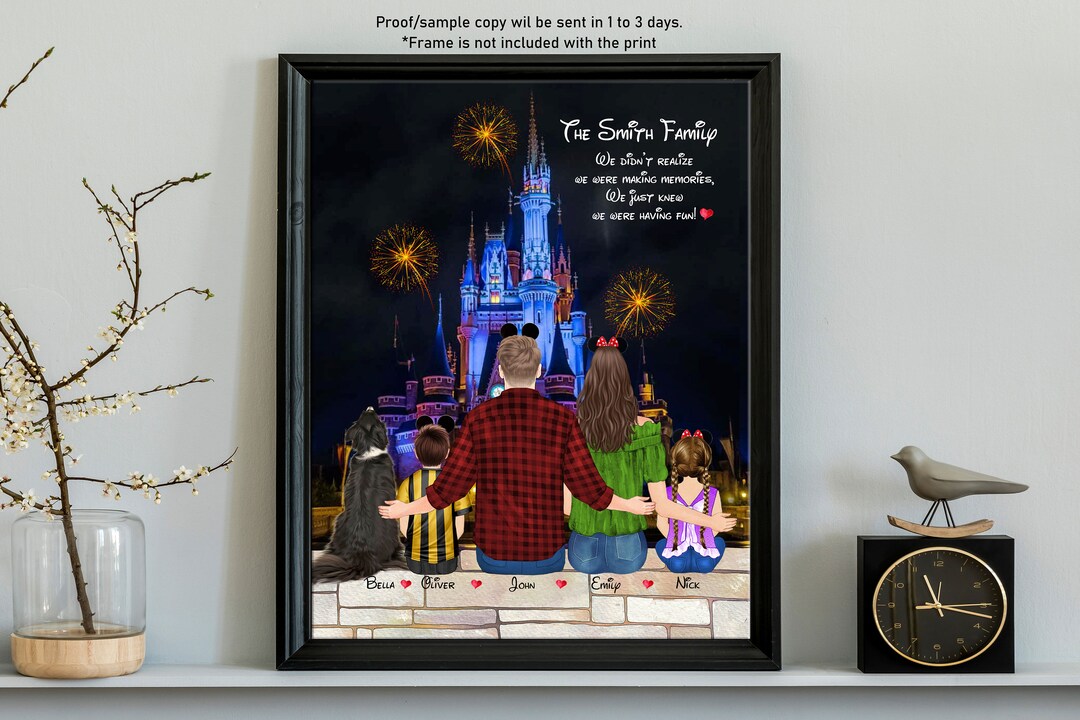 Custom Disney Inspired Portrait-magic Kingdom-personalized Print for ...