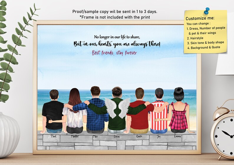 PERSONALIZED FRIEND MEMORIAL Print Best Friend Memorial Quotes - Etsy