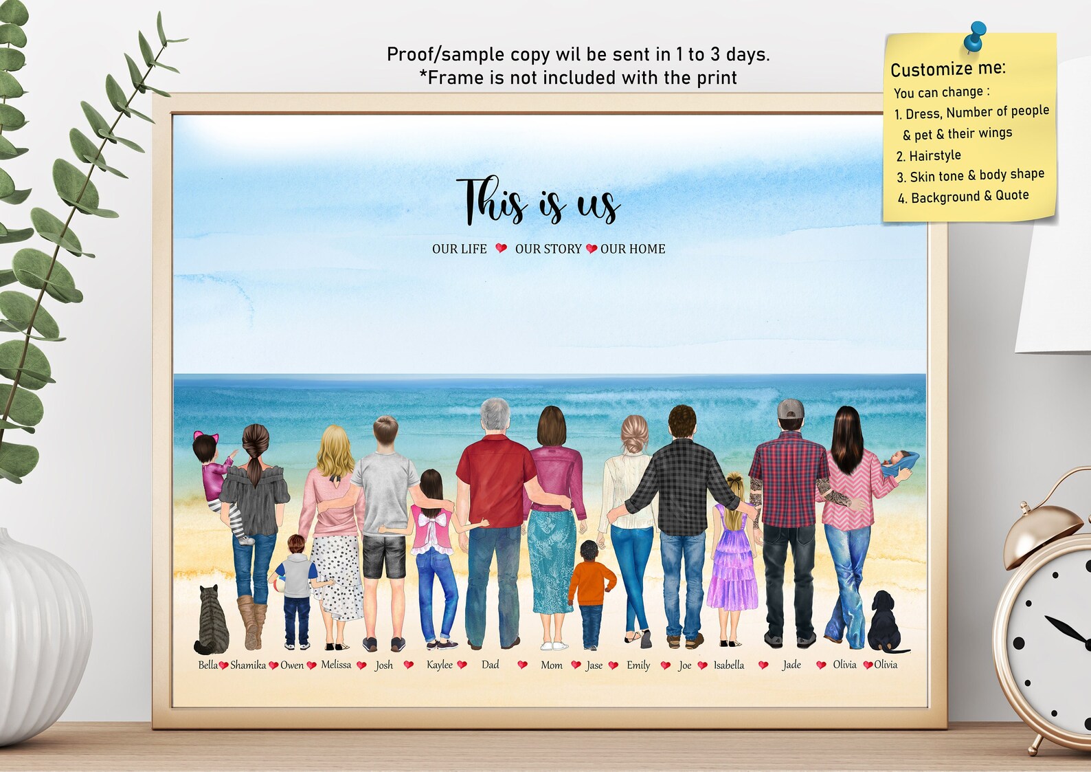 PERSONAIZED FAMILY Print-custom Family - Etsy