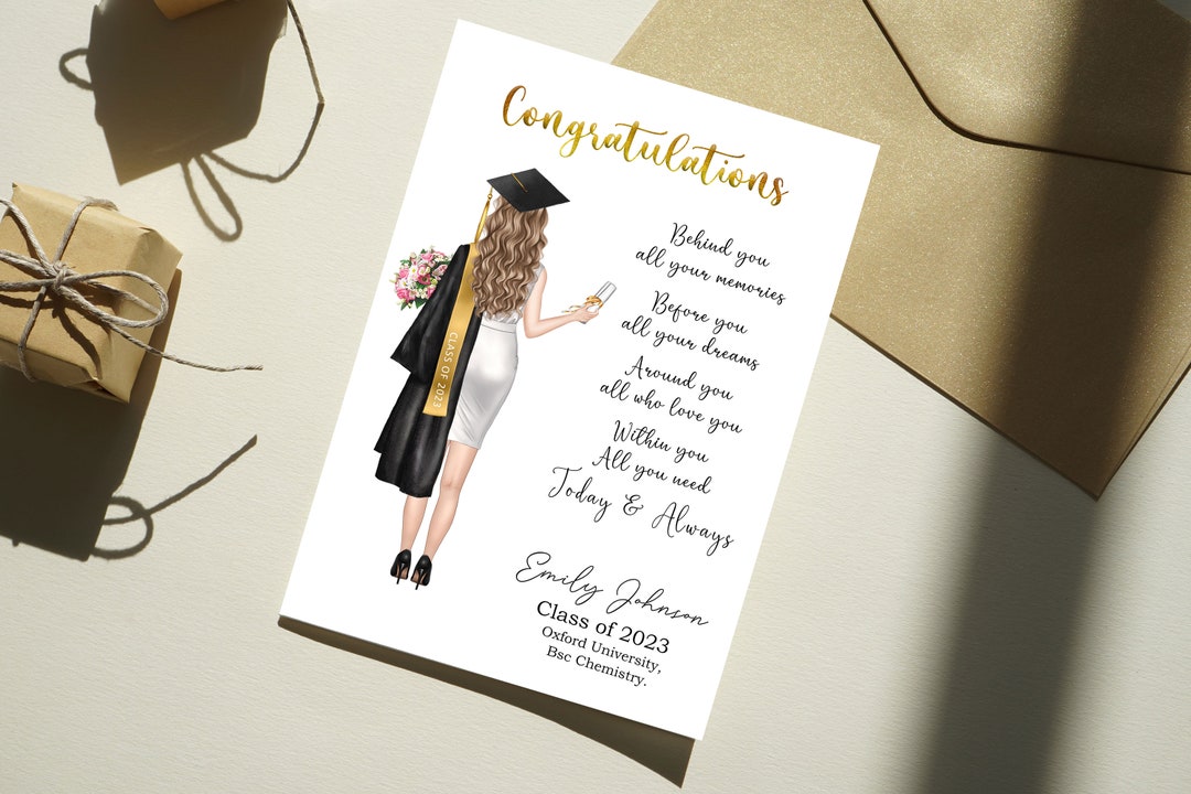 CUSTOM GRADUATION CARD for Her-personalized Card-congratulations ...