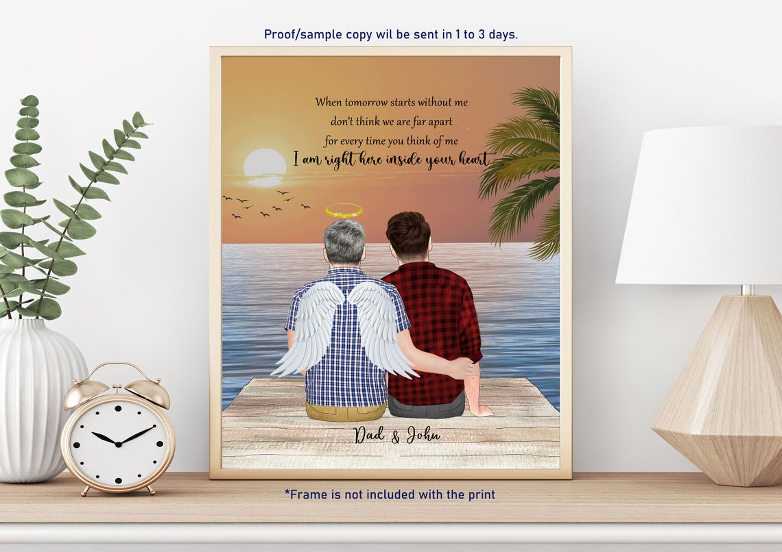 DAD IN HEAVEN Custom Dad Memorial Print Grieving Dad Gift - Etsy