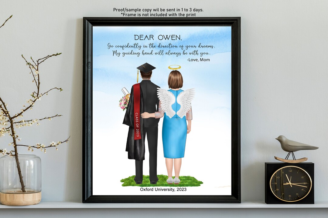 PERSONALIZED COLLEGE GRADUATION Memorial Print-graduated Son Mom Print ...