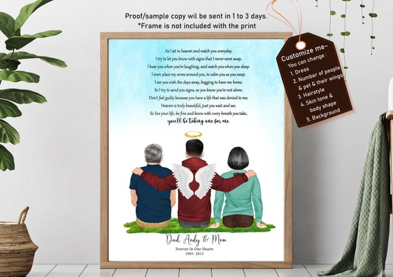 PERSONALIZED SON MEMORIAL Print-son Memorial Portrait-sorry | Etsy