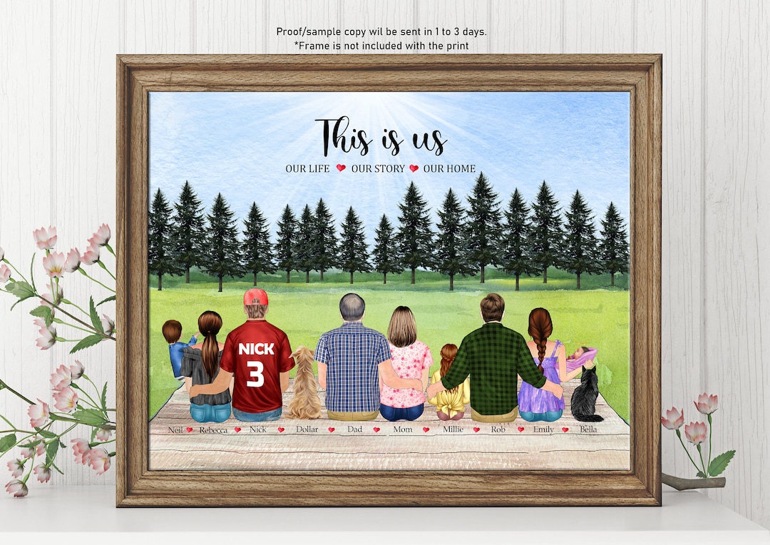 Personalized Family Print Gift-custom Grandma With Family Print-great ...