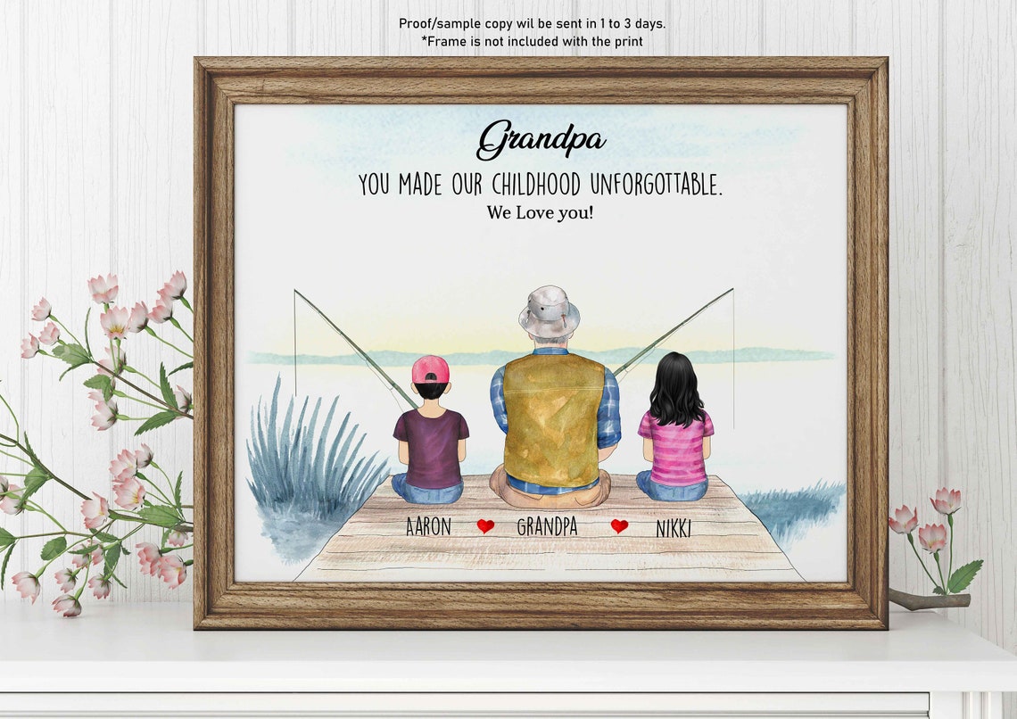 Custom Grandad Print 3 Generations Son Dad Grandpa Dads | Etsy