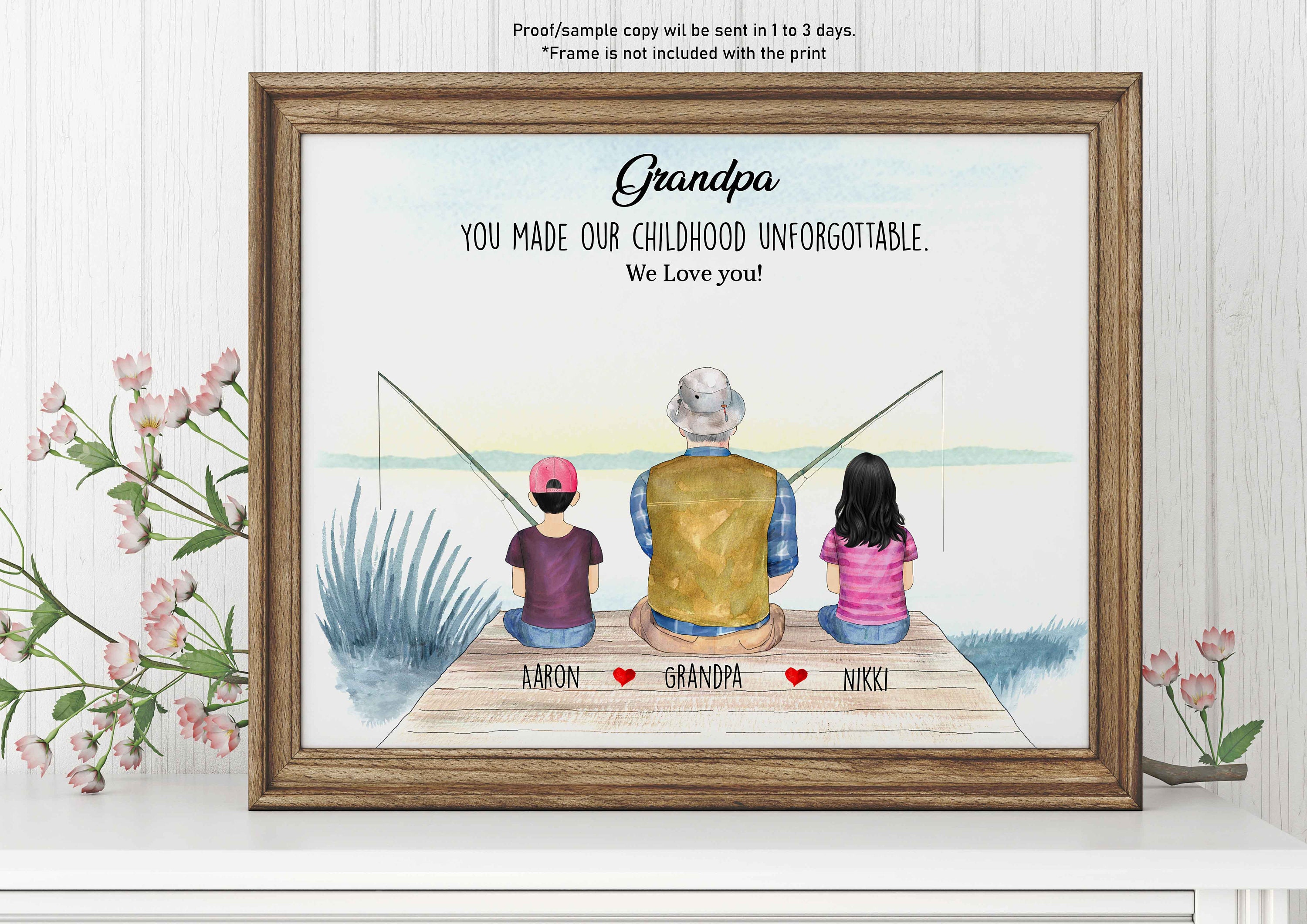 Custom Grandad Print 3 Generations Son Dad Grandpa Dads - Etsy