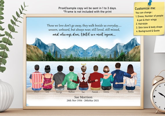 Memorial Print Family Memorial Custom Print Sympathy Gift - Etsy