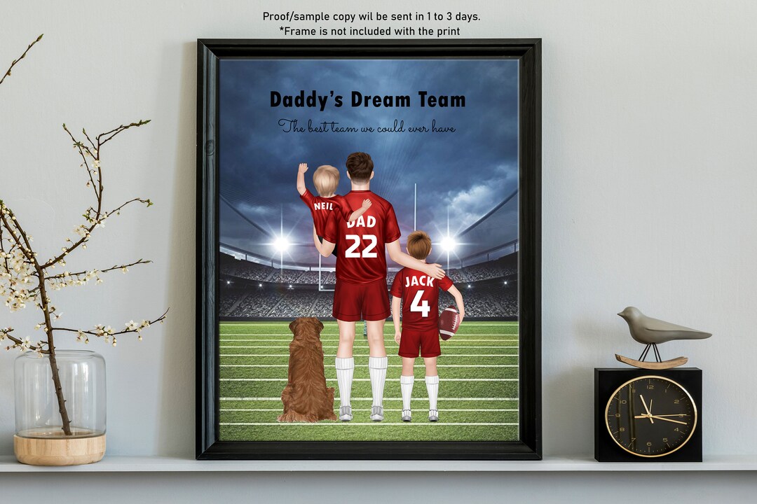 Personalized Football Father's Day Poster, Custom American Football ...
