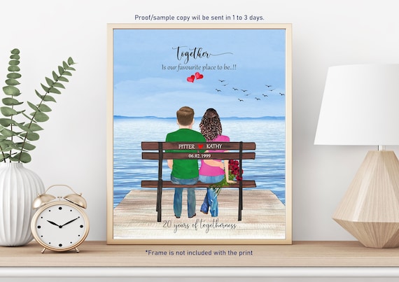 Couple Print Personalized Custom Couple Illustration Couple - Etsy
