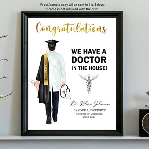 Personalized GRADUATION CARD for Doctor-congratulations Card-custom ...