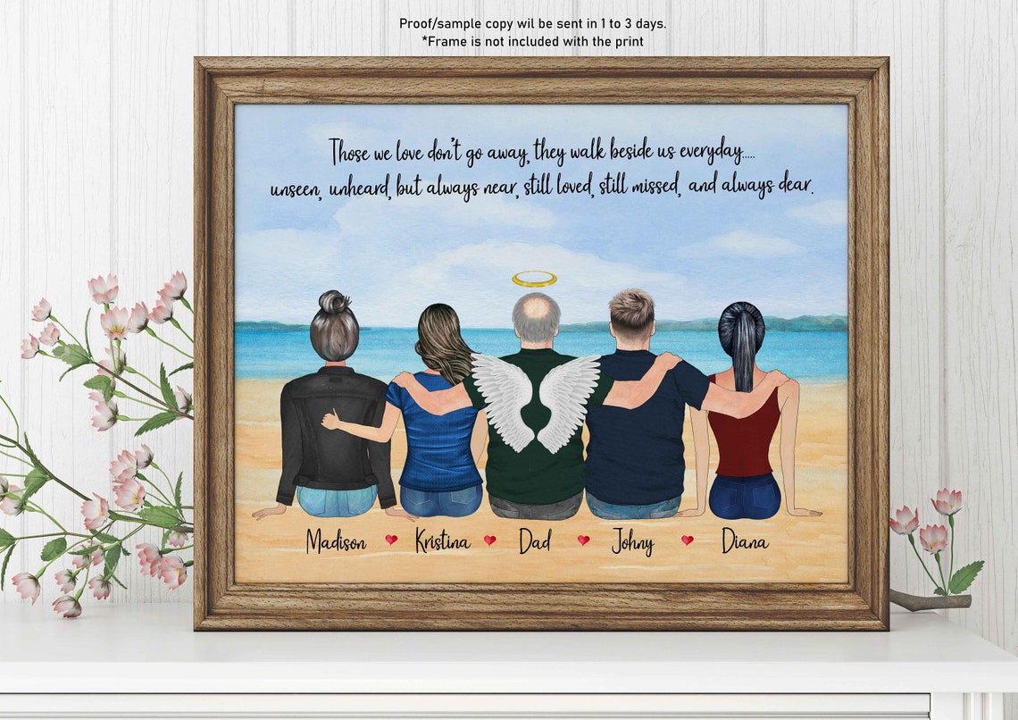 DAD MEMORIAL Fathers day Portrait Father Memorial Granddad | Etsy