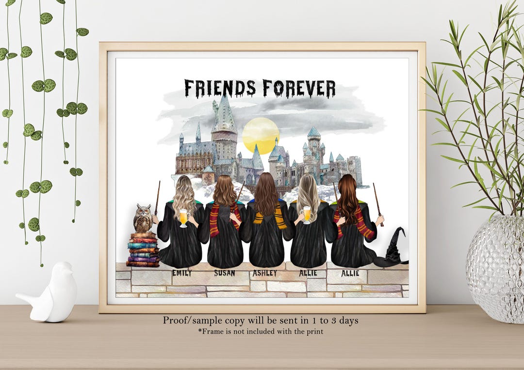 Personalized Wizard Friend Print, Christmas Friend Print, Friend Wizard ...