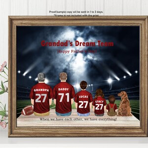 PERSONALISED FOOTBALL FAMILY Print Fathers Day Print Custom Football ...