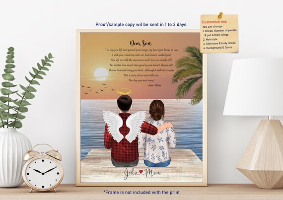 SON IN HEAVEN Memorial Print Personalized Son Memorial Gift - Etsy