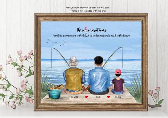 Custom Grandad Print 3 Generations Son Dad Grandpa Dads - Etsy