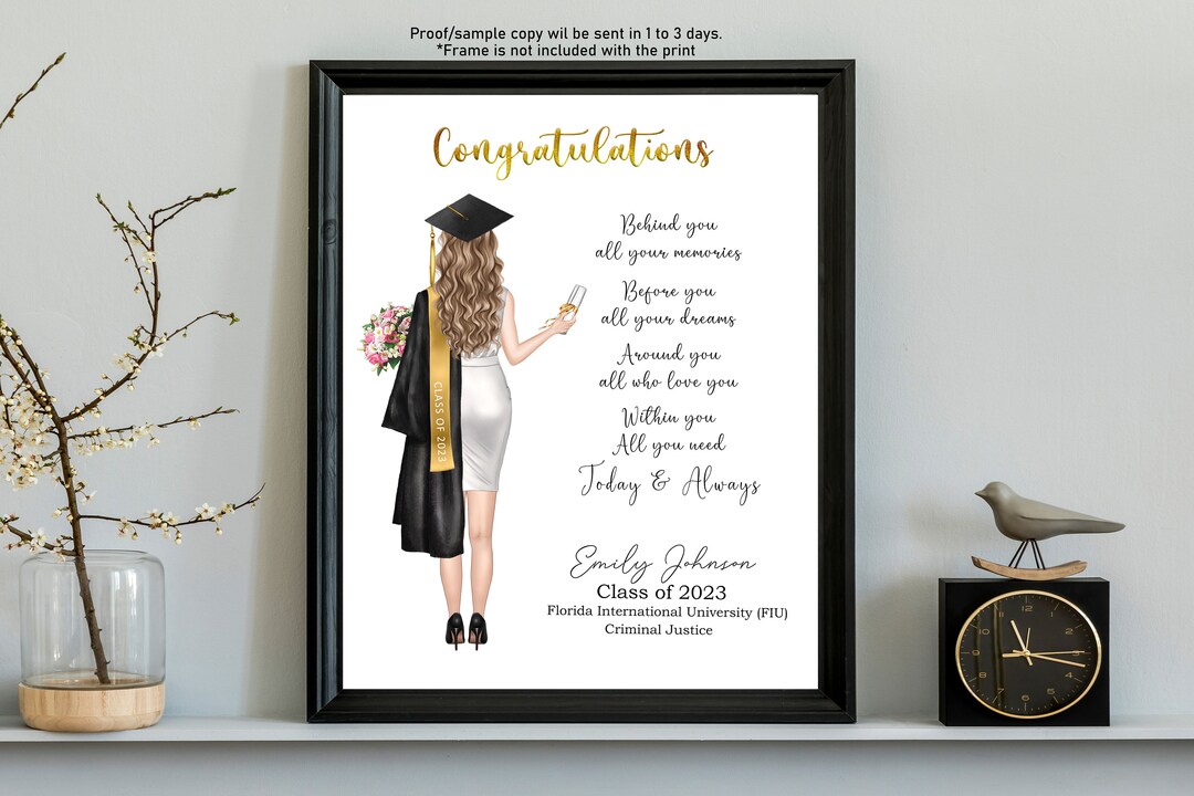 CUSTOM GRADUATION Portrait-custom Graduation Print-personalized ...