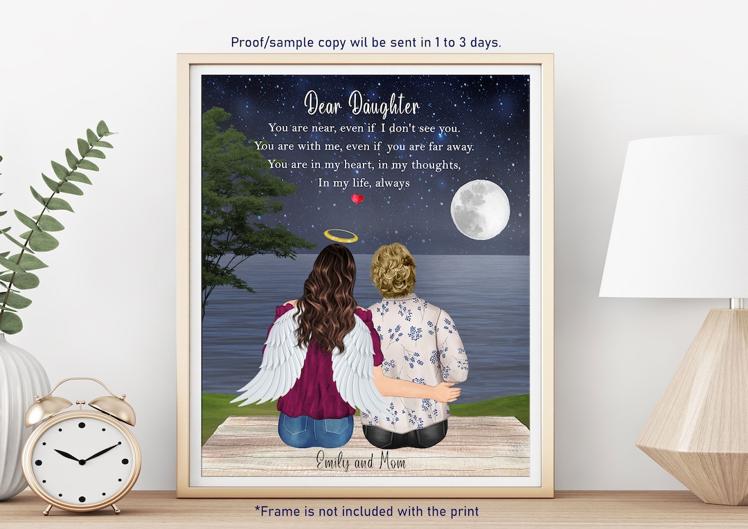 Personalised Daughter Memorial Remembrance, Mother and Daughter Print ...