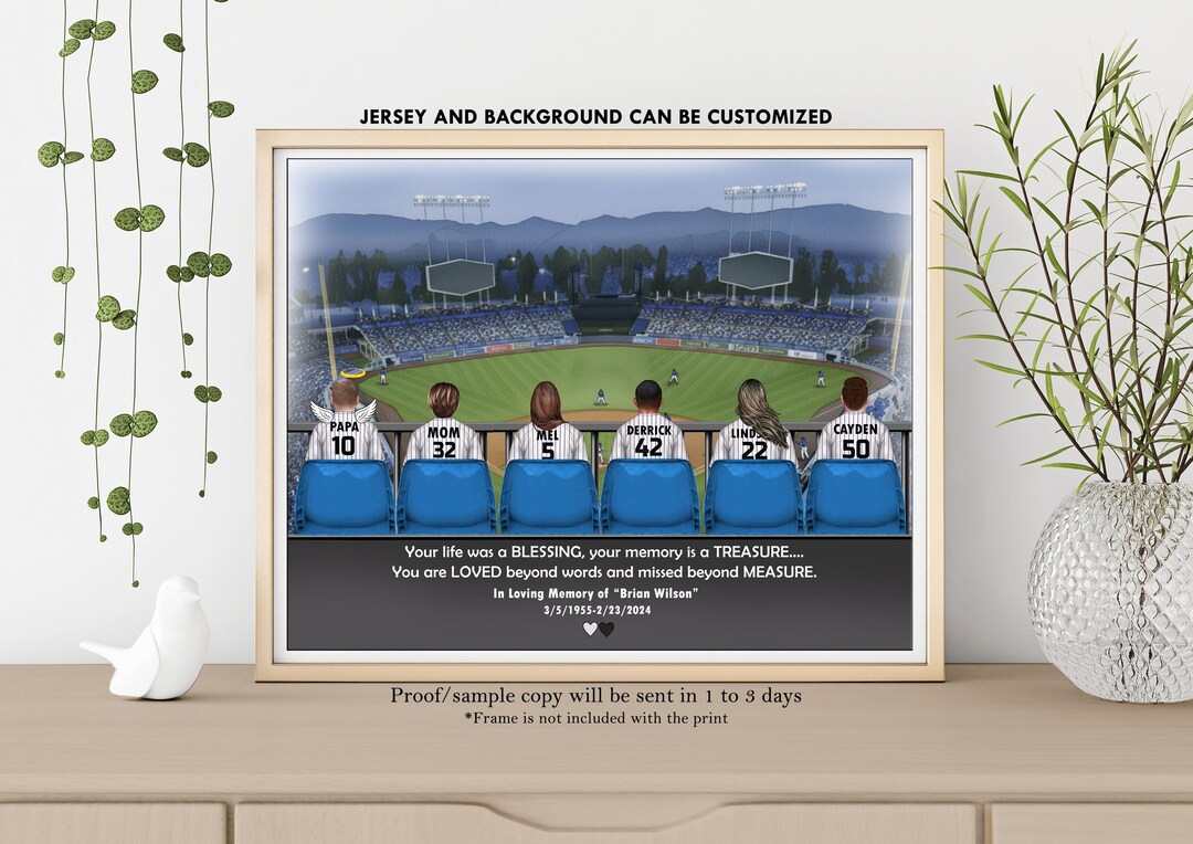 Los Angeles DODGERS FAMILY Portrait-custom Father’s Day Gift for ...