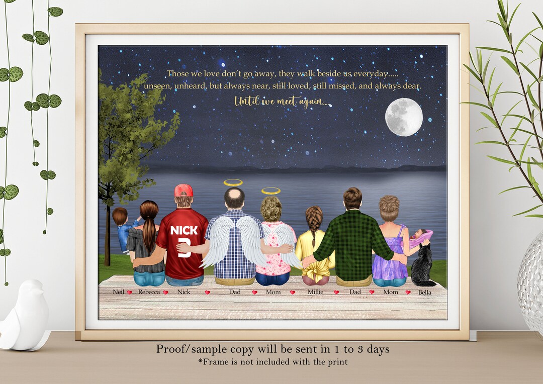 FAMILY MEMORIAL Portrait-in Loving Memory Family Member in - Etsy