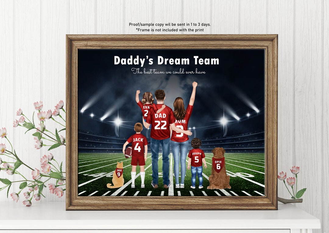 Custom Gift for Dad-american Football Jersey Family-soccer Family ...