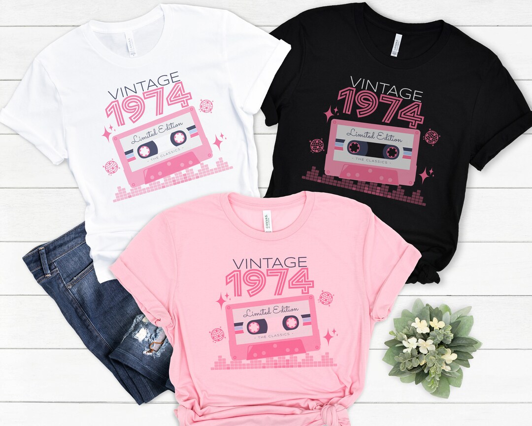 50th Birthday Shirts for Women, 50th Birthday Gift for Women, 1974 ...