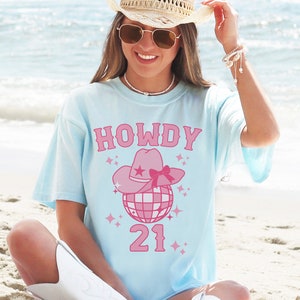 21st Birthday Gift for Her, 21st Birthday Shirt, Coquette Cowgirl 21st ...