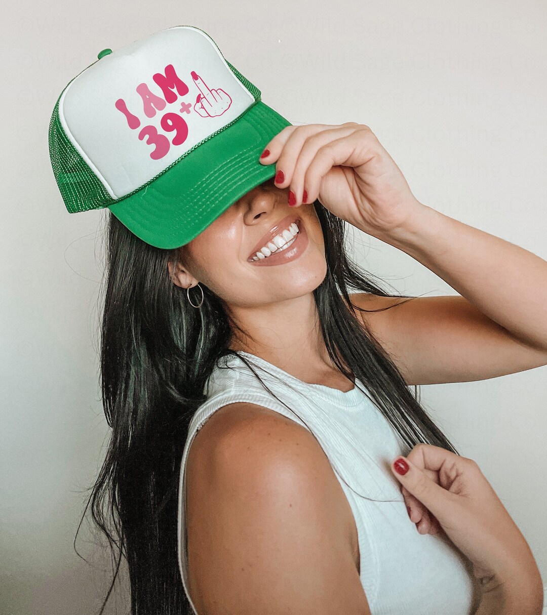39 Plus Middle Finger 40th Birthday Hat for Women, 39 Plus 1 Funny 40th ...