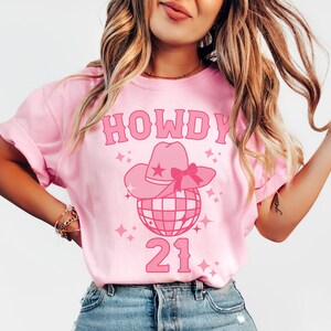 21st Birthday Gift for Her, 21st Birthday Shirt, Coquette Cowgirl 21st ...