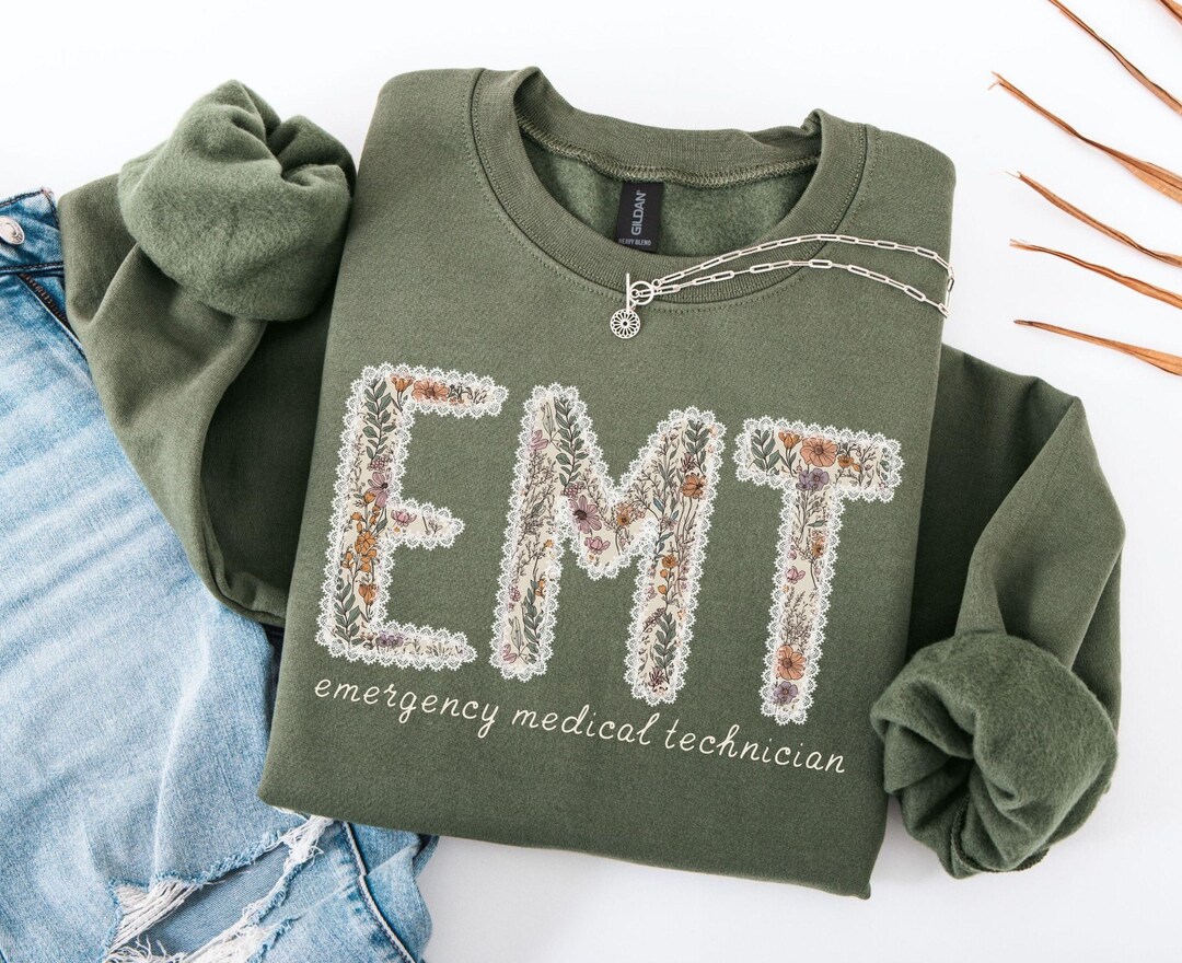 EMT Sweatshirt, Emergency Medical Technician Crewneck Sweatshirt, EMT ...