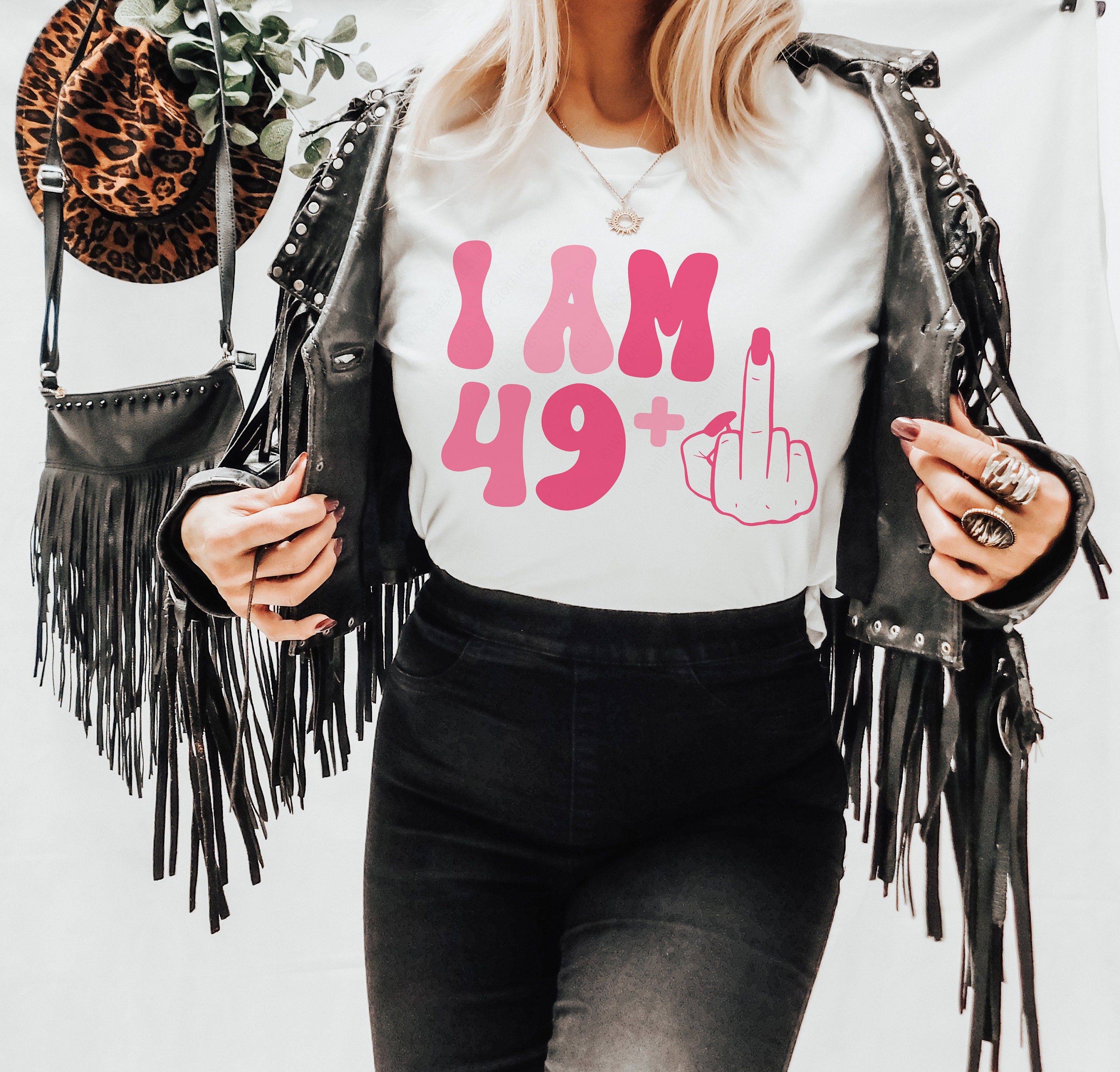 50th Birthday Gift for Women, 50th Birthday Shirt, 49 Plus 1 Middle ...