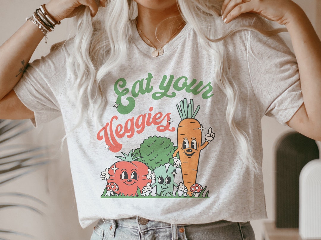 Funny Vegetable Shirt Farmers Market Shirt Vegetable Print Retro Shirt ...