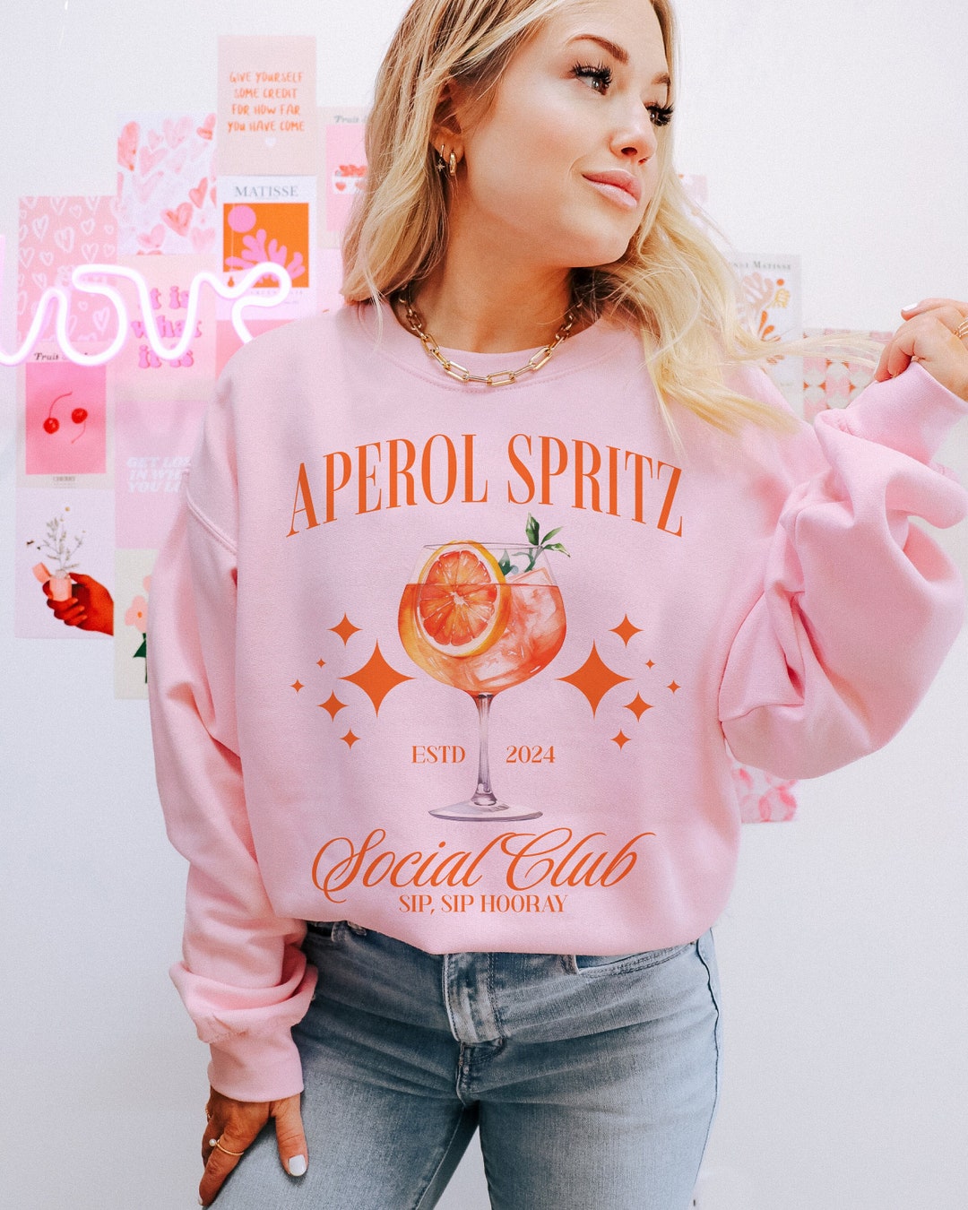 Aperol Spritz Social Club Crewneck Sweatshirt, Spritz Bachelorette ...