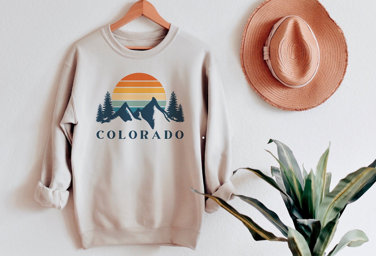 Colorado Crewneck Sweatshirt Retro Sunset Sweatshirt Rocky - Etsy