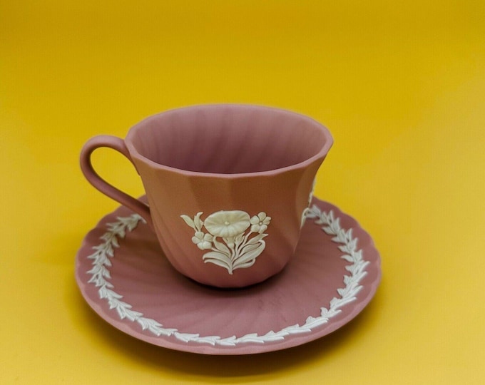 Wedgwood Pink Color Jasperware Spiral Fluted Cup and Saucer Set - Etsy