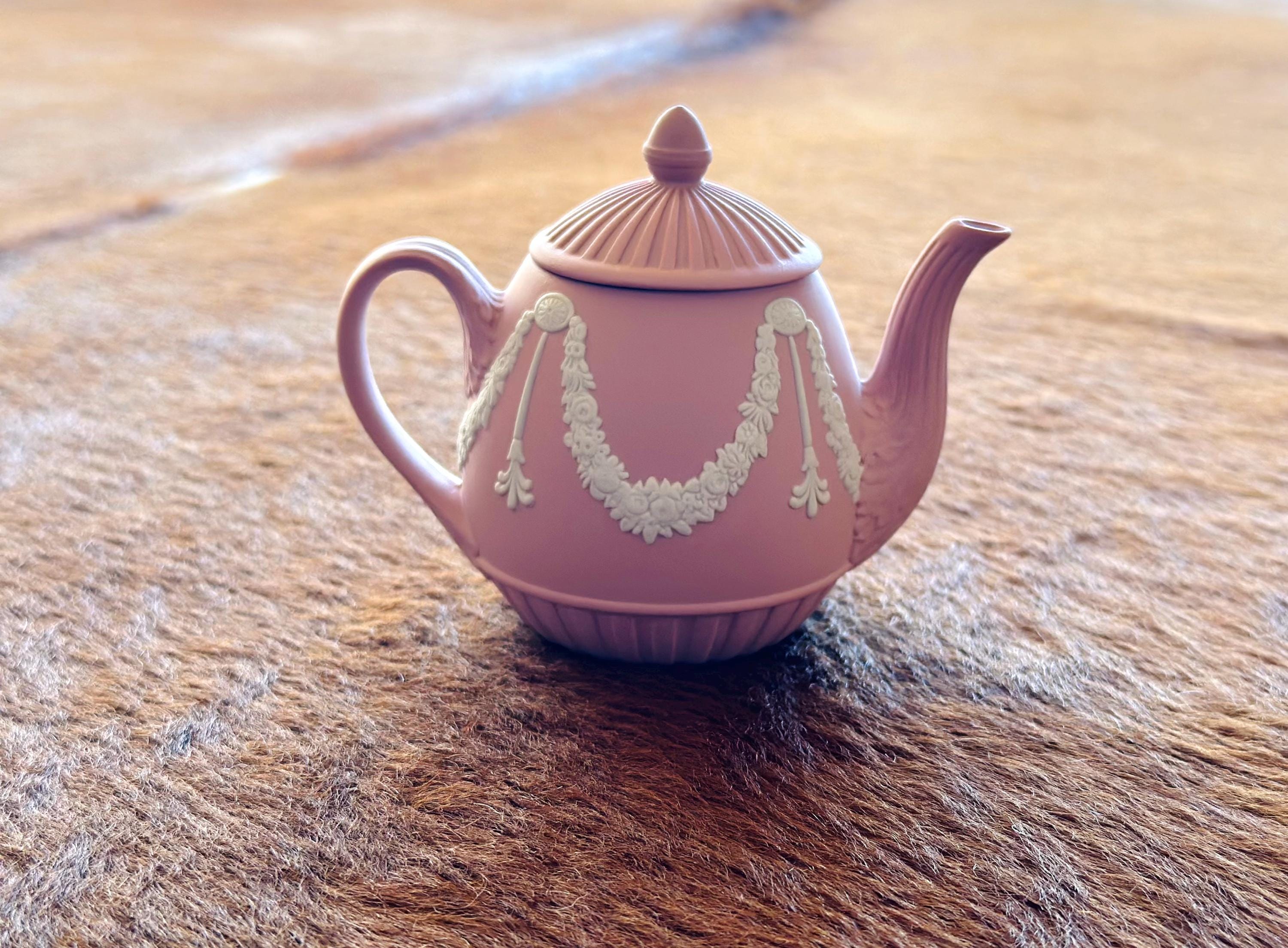 Rare Vintage Wedgwood Pink Jasperware Mini Teapot With Lid - Etsy