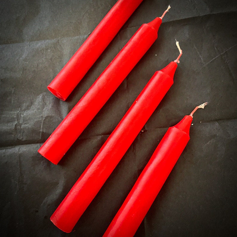 6” Hand-made Red Taper Candles - Etsy