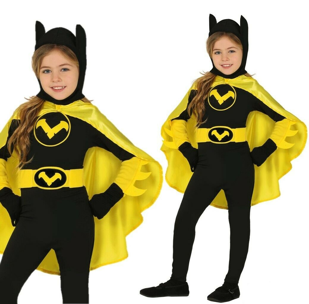 Girls Bat Superhero Costume Fancy Dress Woman Hero Cape Etsy