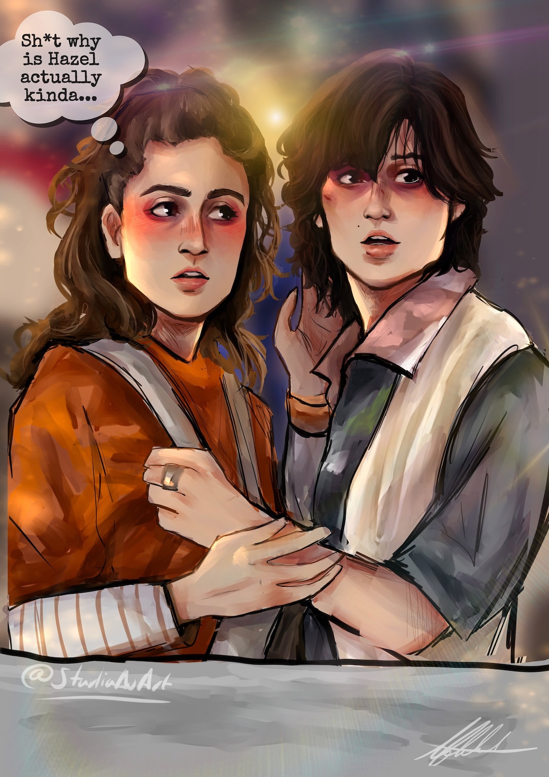 Bottoms Movie Bottoms 2023 Hazel and PJ Art Print Sapphic Art Lesbian Ship Art LGBT Fandom ...