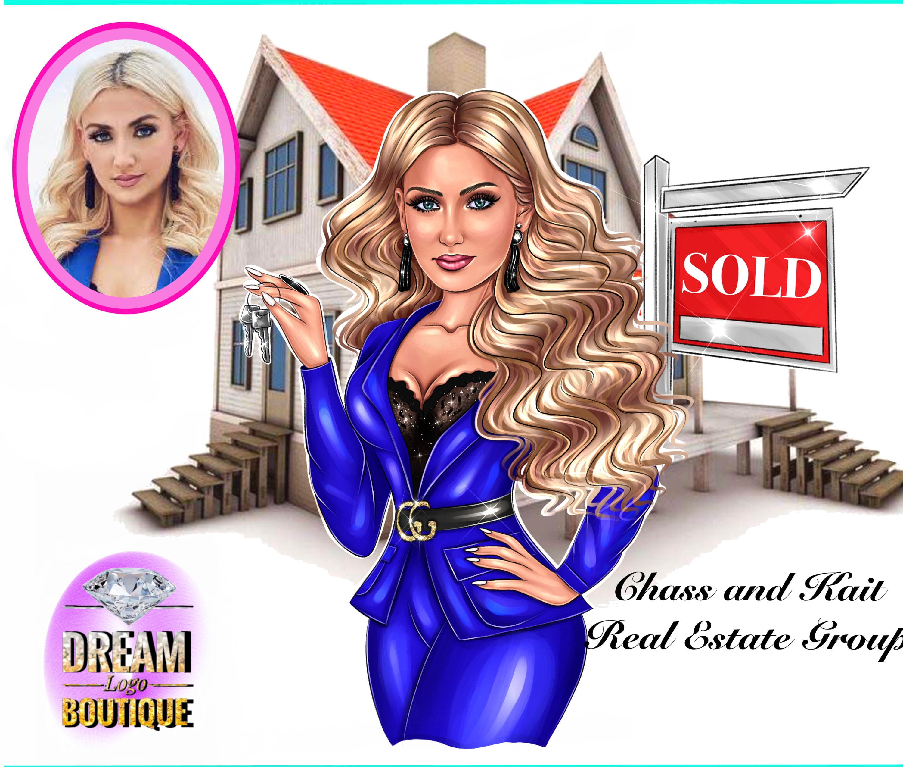 Cartoon Logo Portrait Logo Cartoon Logo Portrait Cartoon | Etsy