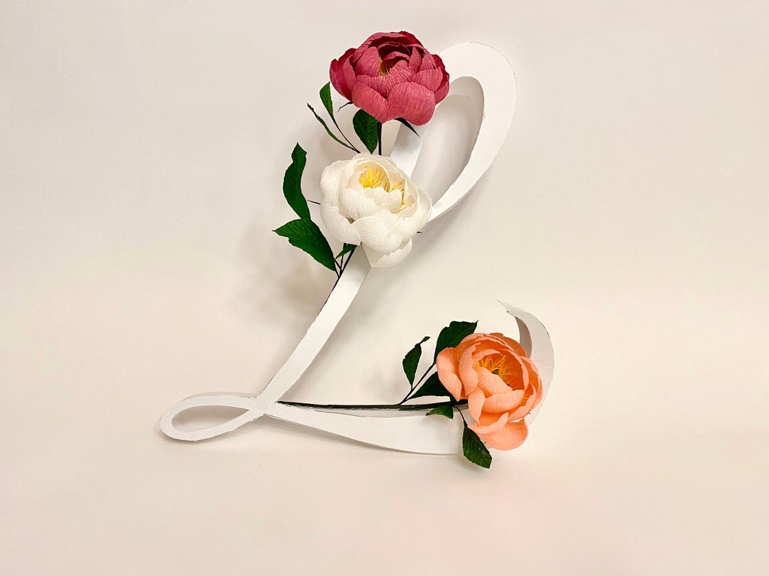 Custom Letter With Flowers - Etsy