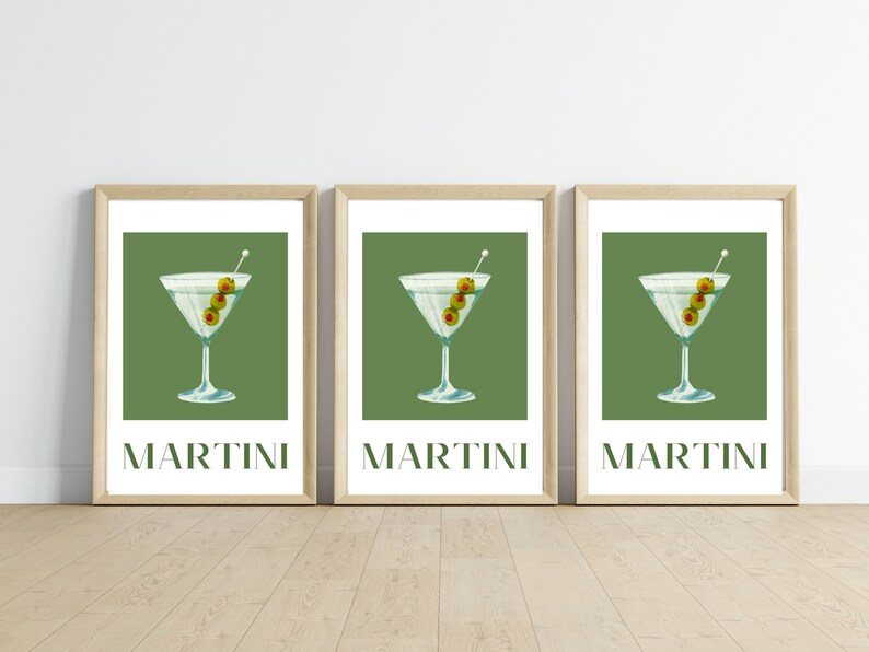 Elegant Martini Poster Printable A4 Wall Art Decor - Etsy Australia