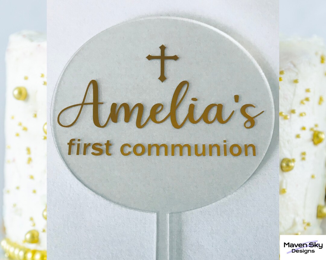First Communion Cake Topper Personalized Cake Topper Custom - Etsy Canada