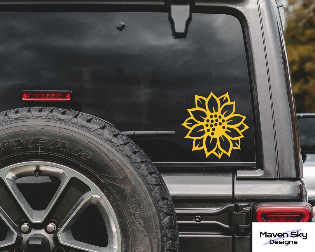 Sunflower Vinyl Decal, Car Decal, Sunflower Decal, Car Window Decal - Etsy