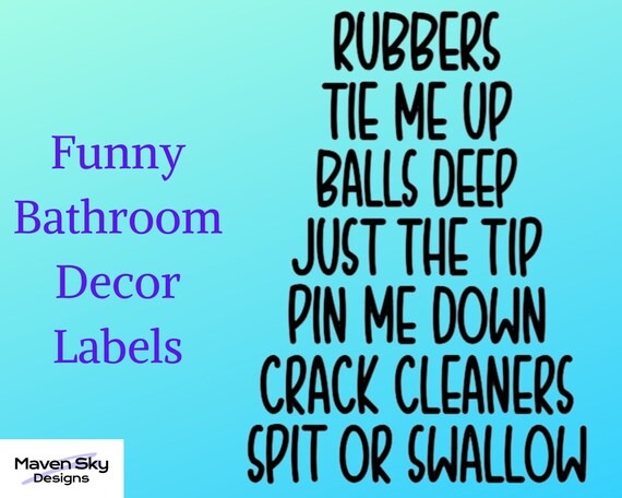 Funny Bathroom Decor Labels Bathroom Humor Decals Funny - Etsy