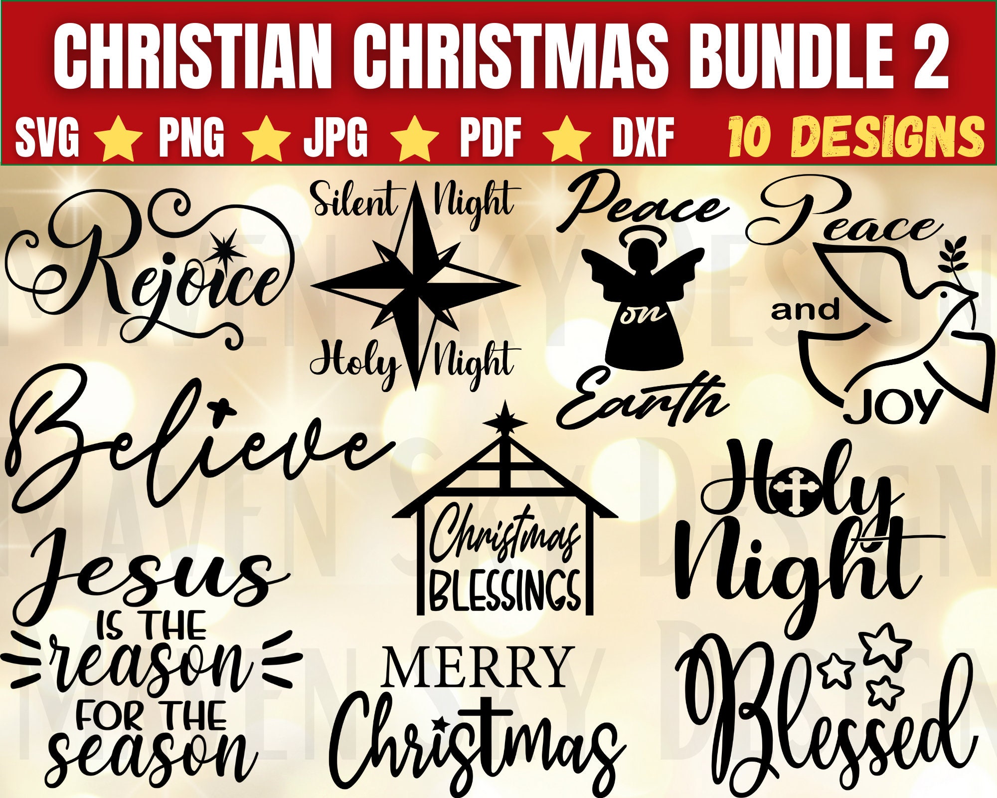Christian Christmas Svg Bundle Christmas Svg Religious - Etsy