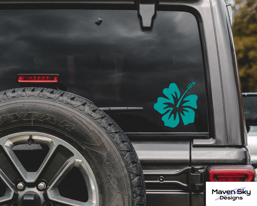 Hibiscus Flower Vinyl Decal, Car Decal, Hawaii, Laptop Decal, Flower ...